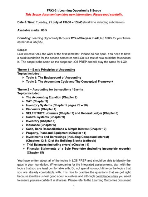 Lo8 Scope Document Pdf Educational Technology Accounting
