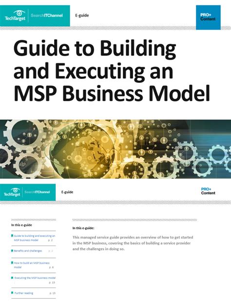 Guide To Building And Executing An Msp Business Model Pdf Sales