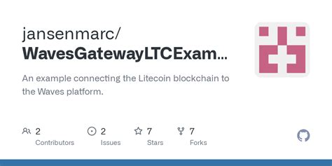 GitHub Jansenmarc WavesGatewayLTCExample An Example Connecting The Litecoin Blockchain To The