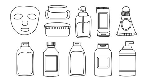 화장품 병 및 튜브 세트 얼굴 머리카락 및 바디 크림으로 피부 관리 용 항아리 엽서 배너 포장지 템플릿을 위한 트렌디한 스타일