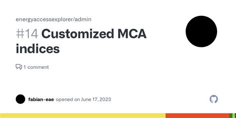 Customized Mca Indices · Issue 14 · Energyaccessexploreradmin · Github