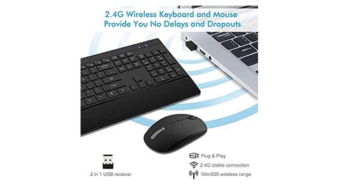 Wireless Keyboard And Mouse Combo E Yooso Full Sized 2 4ghz Wireless Keyboard With Palm Rest