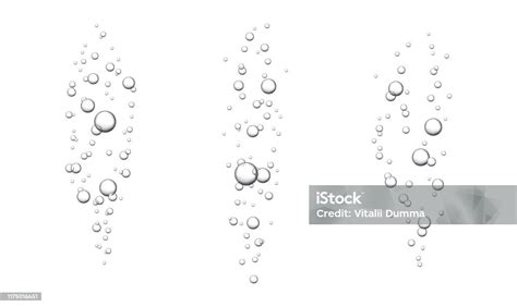 흰색 배경에 고립 된 탄산 음료의 벡터 세트 산소 거품 질감 무지개에 대한 스톡 벡터 아트 및 기타 이미지 무지개 물 반사 광학 작용 Istock