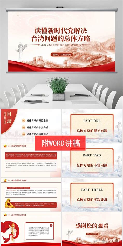 2023年形势与政策｜读懂关于台湾问题的总体方略ppt课件 知乎