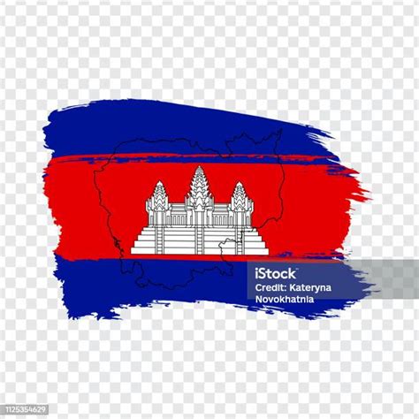 브러시 획과 빈 지도 캄보디아에서 플래그 캄보디아 캄보디아 투명 한 배경에서 플래그의 고품질 지도 재고 벡터입니다 벡터 그림 Eps10입니다 0명에 대한 스톡 벡터 아트 및