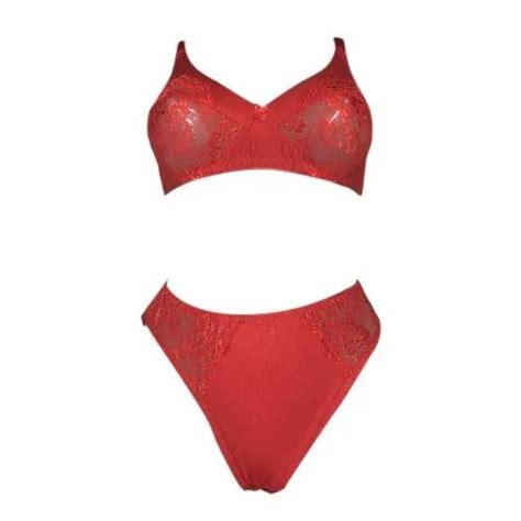 Cotton Ladies Designer Red Bra Panty Set Packaging Type Packet At Rs 360set In Jalandhar