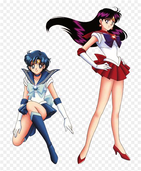 Sailor Moon Sailor Mercury Sailor Mars Pose Sailor Mercury Y Sailor Mars Hd Png Download Vhv