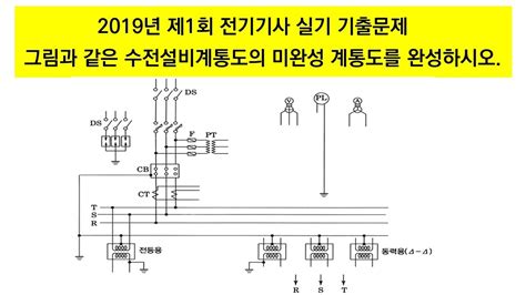2019년 제1회 전기기사실기 그림과 같은 수전설비계통도의 미완성 계통도를 완성하시오 에듀피디 임정빈 YouTube