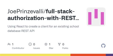 Github Joeprinzevallifull Stack Authorization With Rest Api Using React To Create A Client