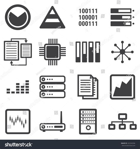Data Icon Set Stock Vector Illustration 322545596 Shutterstock