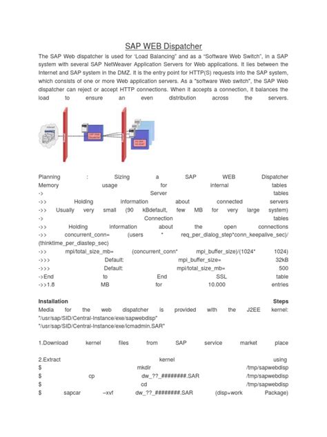 Sap Web Dispatcher Installation Steps Pdf Hypertext Transfer Protocol World Wide Web