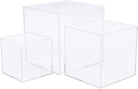 Stylish Acrylic Display Cubes Set Of 3 Sizes