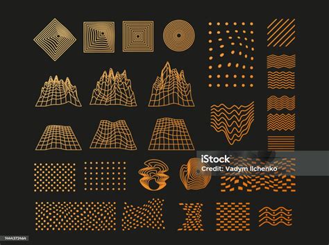 벡터 그림입니다 포스터 책 표지 프레임 기프트 카드를 위한 선형 평면 디자인 요소 심플한 미니멀리스트 모양 라인 아트 물결 무늬 기하학적 장식 디자인 청동 그라데이션 색상