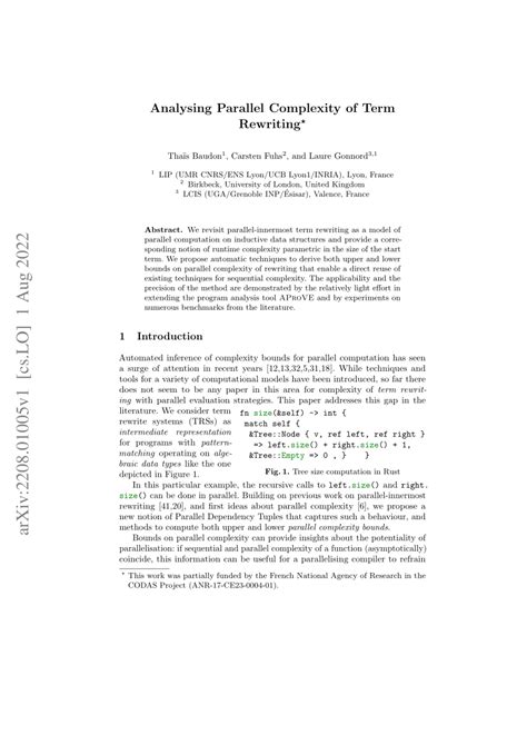 Pdf Analysing Parallel Complexity Of Term Rewriting