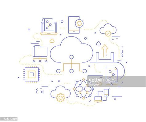 Cloud Technology Related Line Style Banner Design For Web Page Headline