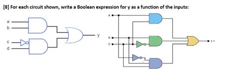 Solved 8 For Each Circuit Shown Write A Boolean