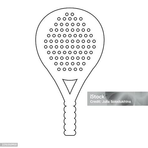 패들 라켓 아이콘입니다 흰색 배경에 고립 된 개요 스타일 디자인 테니스 스포츠 장비 벡터 일러스트 레이 션 Championship에 대한 스톡 벡터 아트 및 기타 이미지
