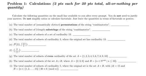 Solved Problem 1 Calculations 2 Pts Each For 20 Pts Total