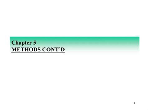 Ppt Chapter 5 Methods Contd Powerpoint Presentation Free Download