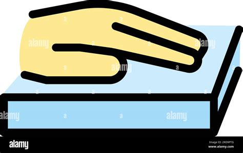 Hand Scanner Icon Outline Vector Scan Reader Palm Identification