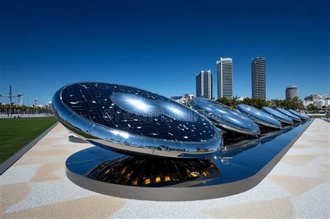 Solar Power Solar Arrays Reflection And Clean Energy Visualized In A