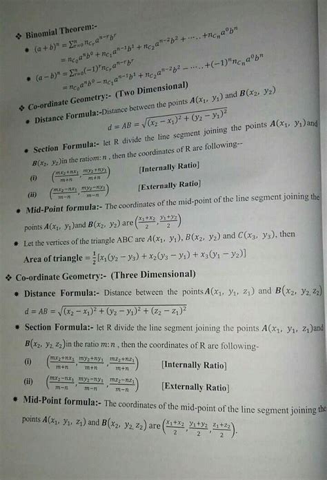 Mathematics Theorems And Formulas