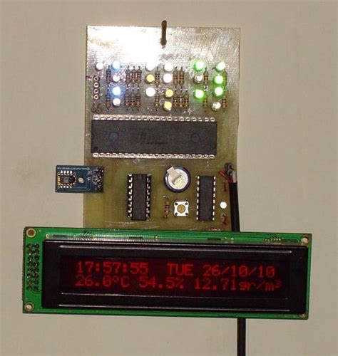 digital and binary clock with thermometer and hygrometer electronics lab