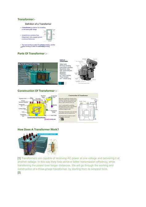 Solution Transformer Definition Parts Construction Working Principle