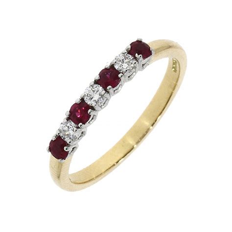 18ct Gold Ruby And Diamond Eternity Ring Jewellery From Time For Jewellery Uk