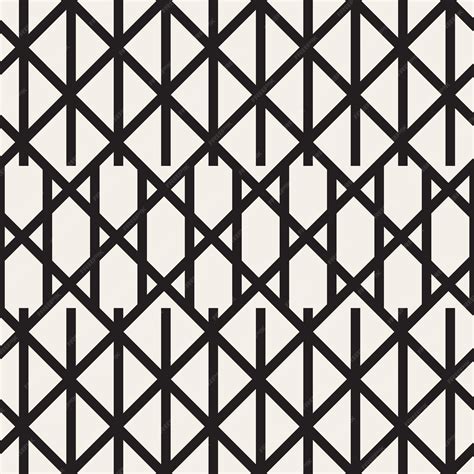 Premium Vector Grid Geometric Seamless Pattern Vector Monochrome