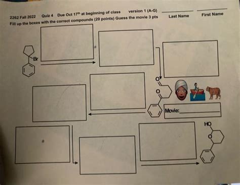Solved Fill Up The Boxes With The Correct Compounds 20