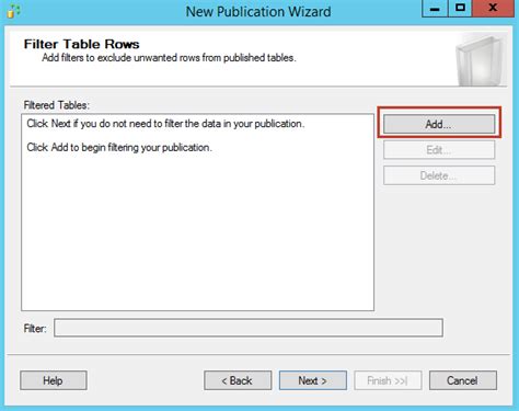 Add New Articles Drop The Article Change The Snapshot Folder Path And Data Filter Rows In SQL