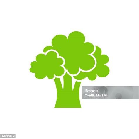 벡터 브로콜리 로고 브랜드의 아이콘 흰색 배경에서 격리된 녹색 그림 가지 채소에 대한 스톡 벡터 아트 및 기타 이미지 가지 채소 개체 그룹 건강한 생활방식 Istock
