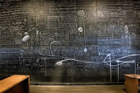 Blackboard Covered In Math And Science Formulas Premium Ai Generated Image