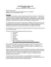 2006PSY LabReportInfo 2022 1 Pdf 2006PSY Cognitive Psychology Trimester 2 2022 Lab Report