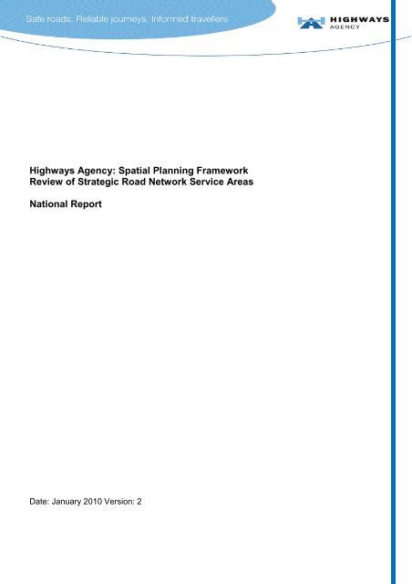 Spatial Planning Framework Review Of Strategic Road Network