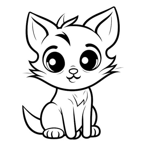 Premium Vector Cute Cartoon Cat Isolated On A White Background