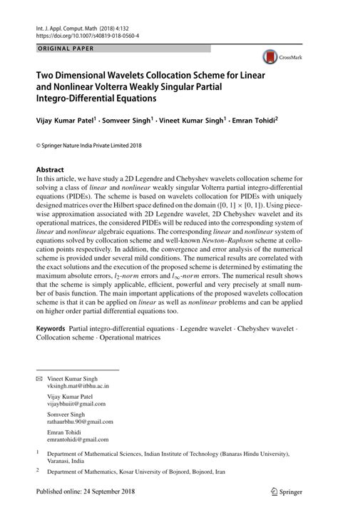 Pdf Two Dimensional Wavelets Collocation Scheme For Linear And