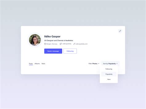 UI Design Daily Profile Card