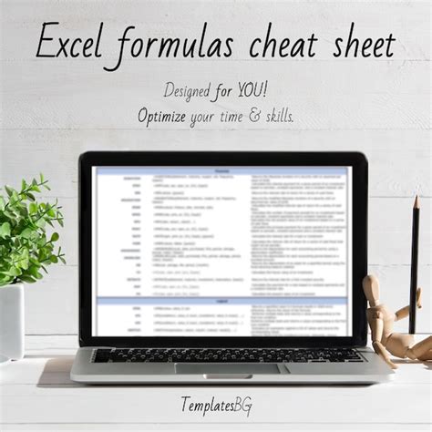 Excel Cheat Sheet Formulas Etsy