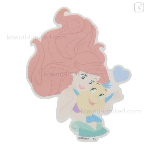 Japan Disney Vinyl Sticker Ariel And Flounder Hug Kawaii Limited