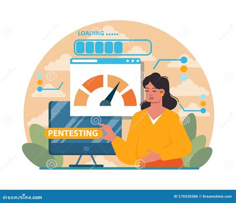 Ethical Hacker Character Conducting A Security Penetration Test Stock Vector Illustration Of