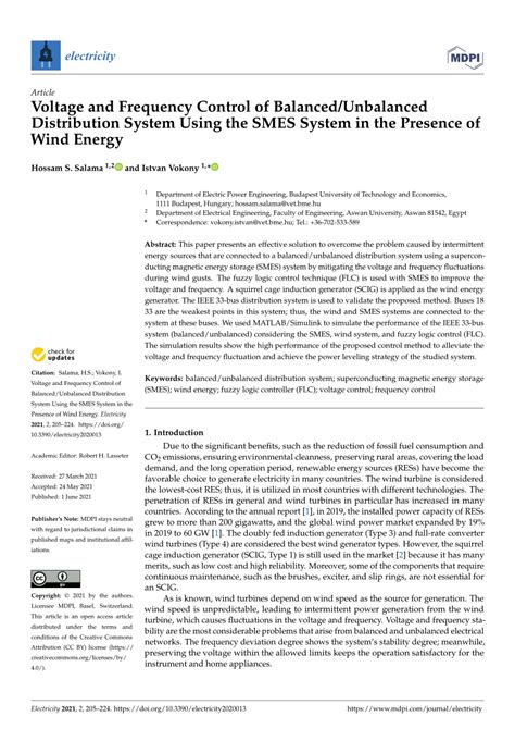 pdf voltage and frequency control of balanced unbalanced distribution