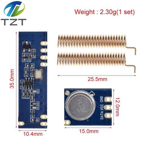 TZT 1 Set 433MHz 100 Meters Wireless Module Kit ASK Transmitter STX882 ASK Receiver SRX882