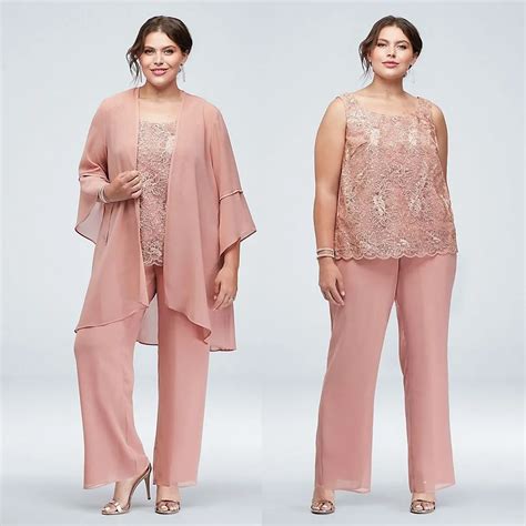 Modest Lace Mother Of The Bride Pant Suits With Long From