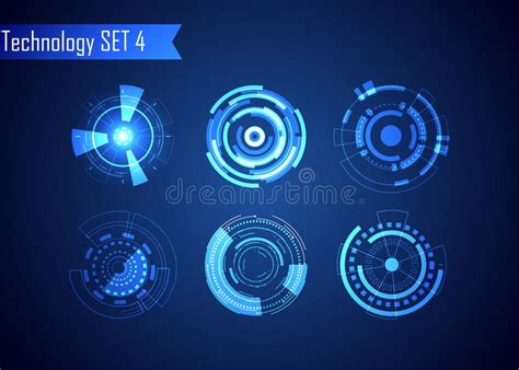Set Of Circle Abstract Digital Technology Ui Futuristic Hud Virtual