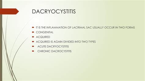 Dacryocystitisacute Dacrocystitis Dr Athira Ajith Ppt