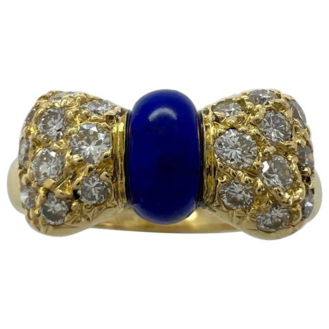 Vintage Van Cleef And Arpels Lapis Lazuli Diamond 18k Yellow Gold