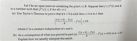 Solved Let I Be An Open Interval Containing The Point XR Chegg