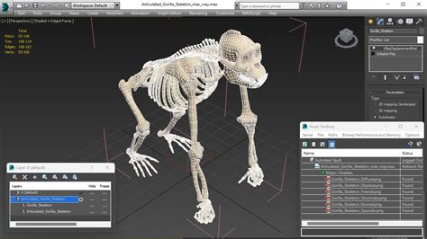 Articulated Gorilla Skeleton 3d Model Turbosquid 2062988